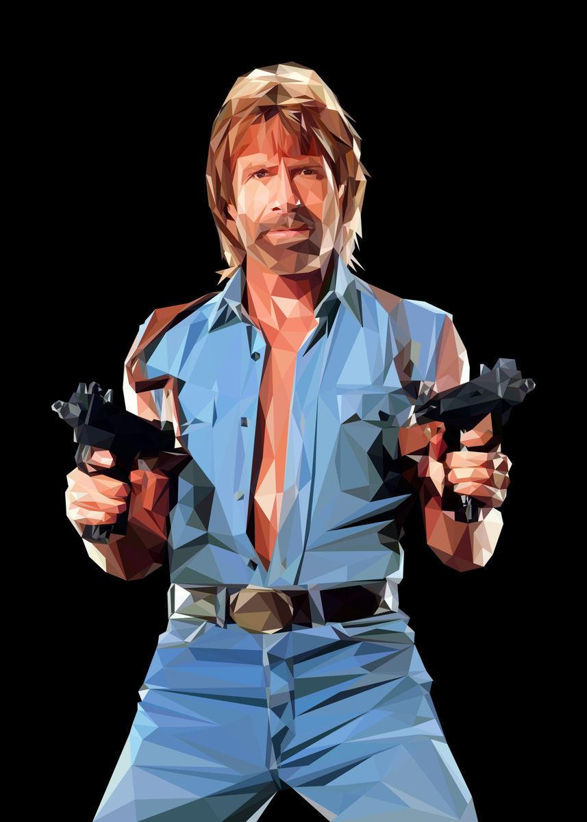 'Chuck Norris facts' Poster, picture, metal print, paint by Lowpoly ...