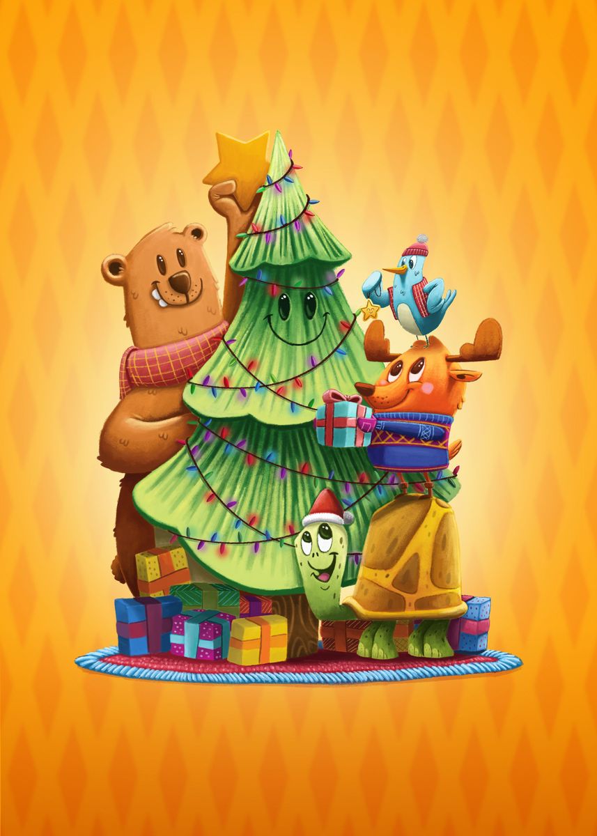 'Christmas Tree Time' Poster, picture, metal print, paint by Fito ...