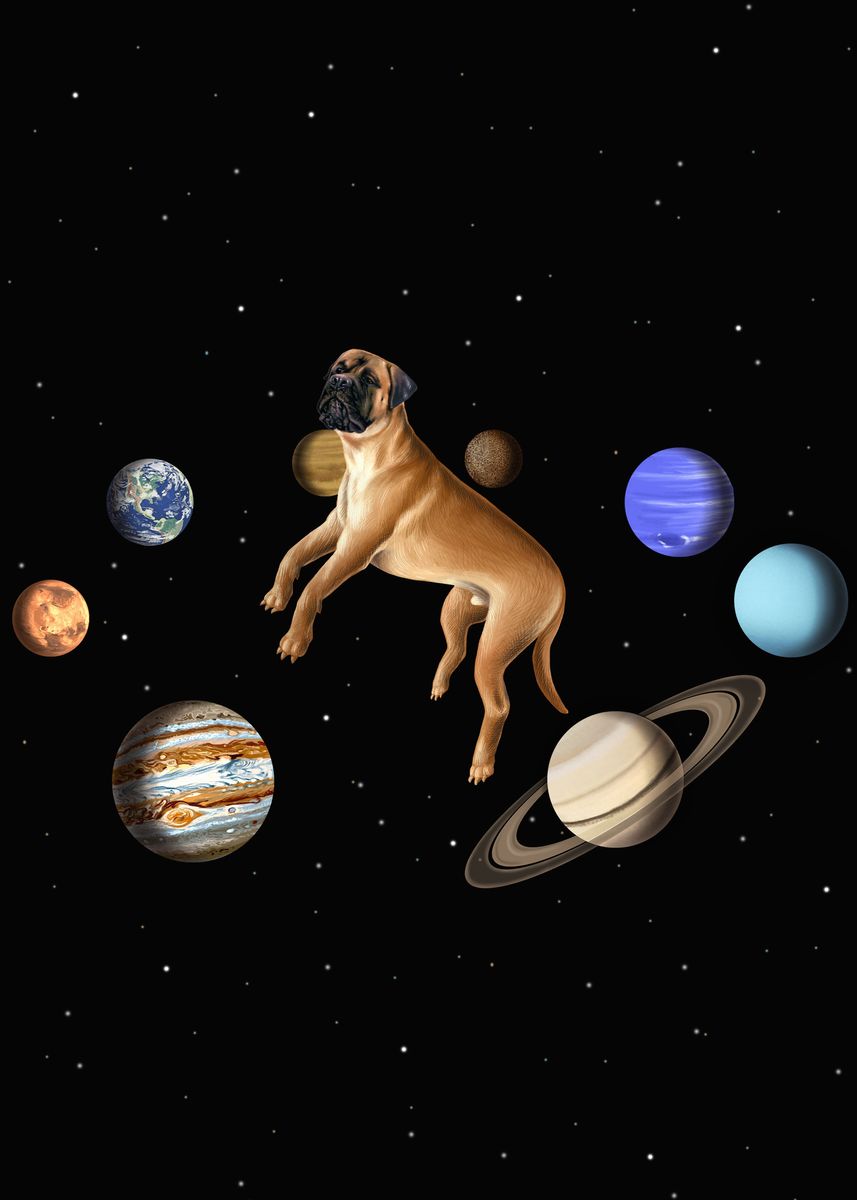 'Floating doggo' Poster, picture, metal print, paint by Mircea Pop ...