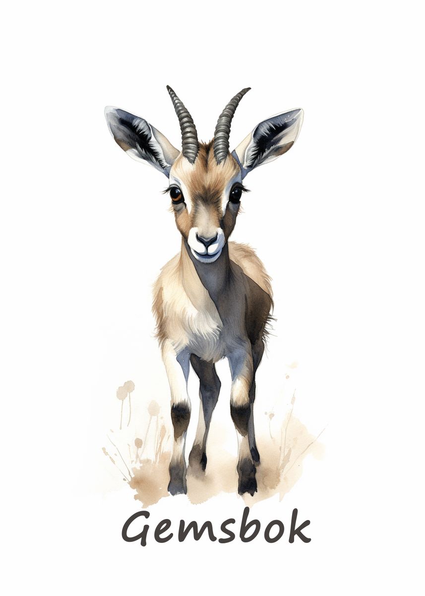 'Gemsbok Animal Safari' Poster, picture, metal print, paint by Phuong ...