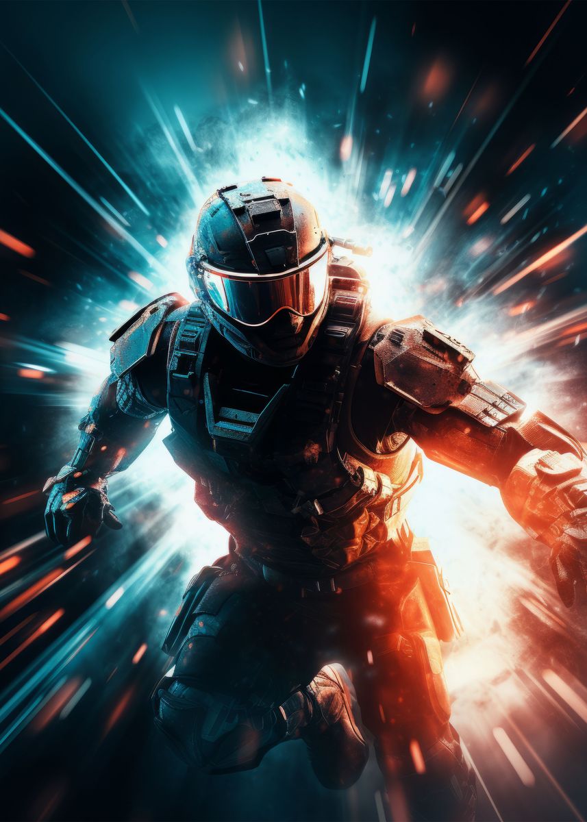 'Intergalactic Warrior' Poster, picture, metal print, paint by Patrick ...