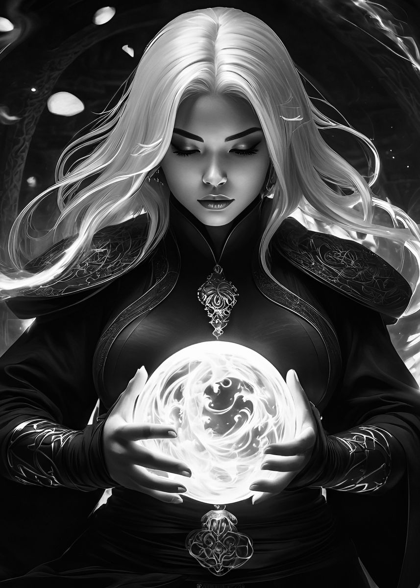 'The True Wizard BW' Poster, picture, metal print, paint by Alex Butler ...