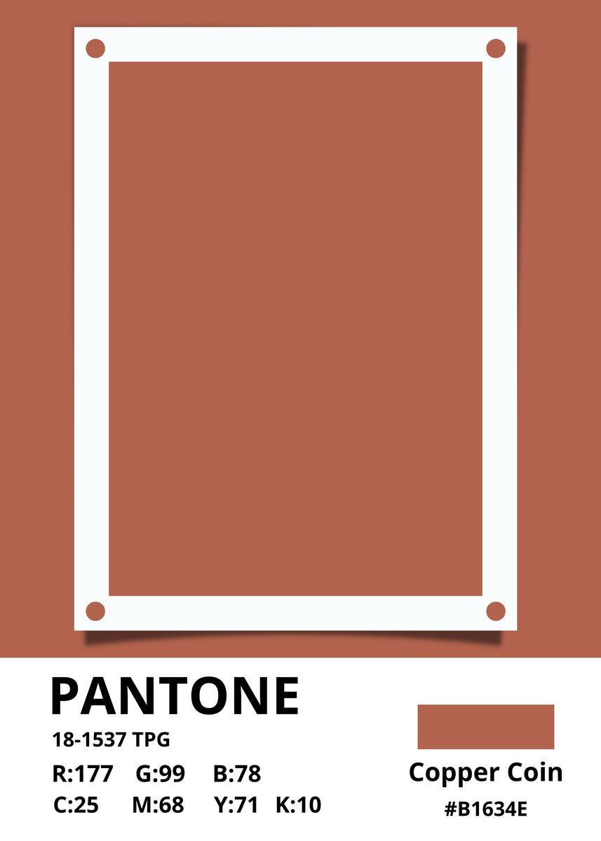 'PANTONE Copper Coin' Poster, picture, metal print, paint by Tech Manis ...