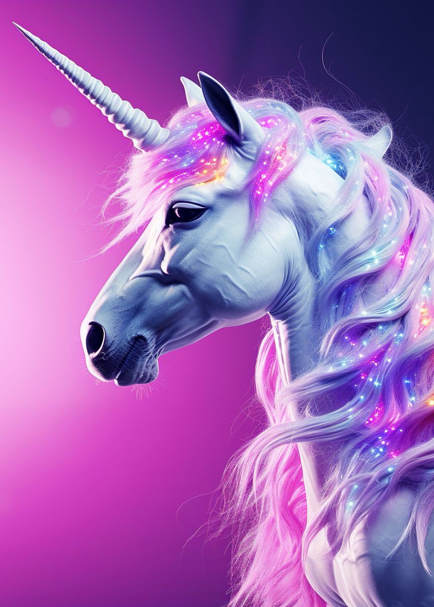 'Magical Unicorn' Poster, picture, metal print, paint by Ilyrin | Displate