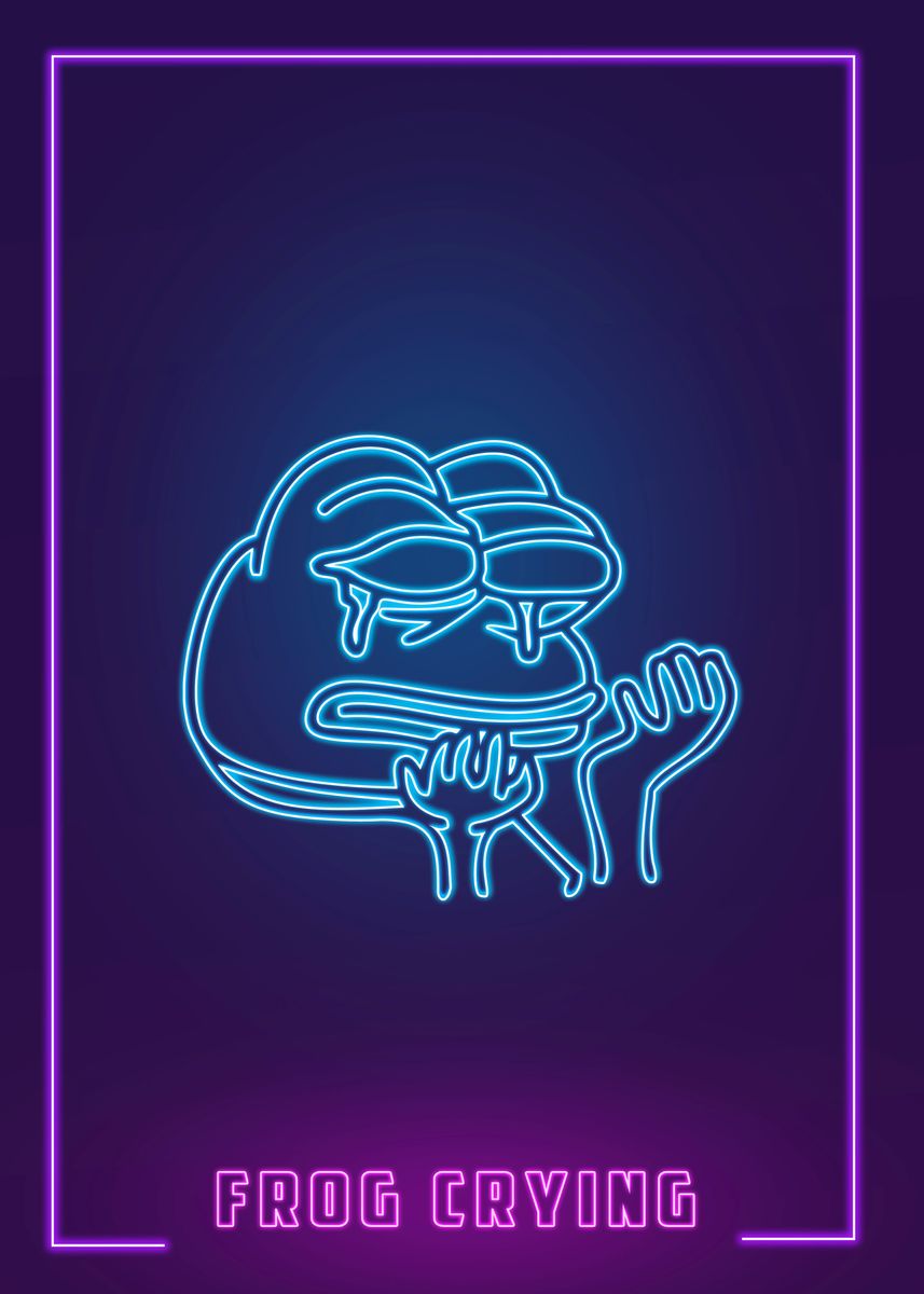 'Frog Crying' Poster, picture, metal print, paint by Trending ...