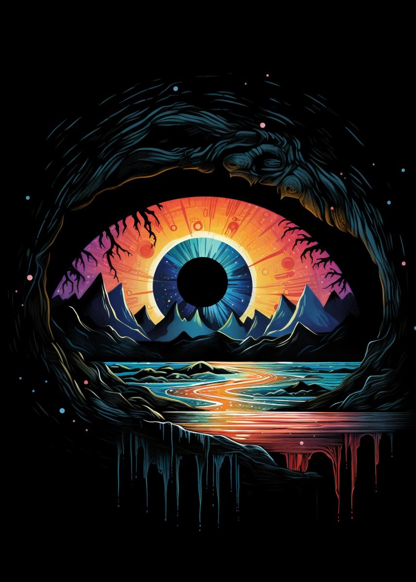 'Eye and Nature' Poster, picture, metal print, paint by Cybronauts ...