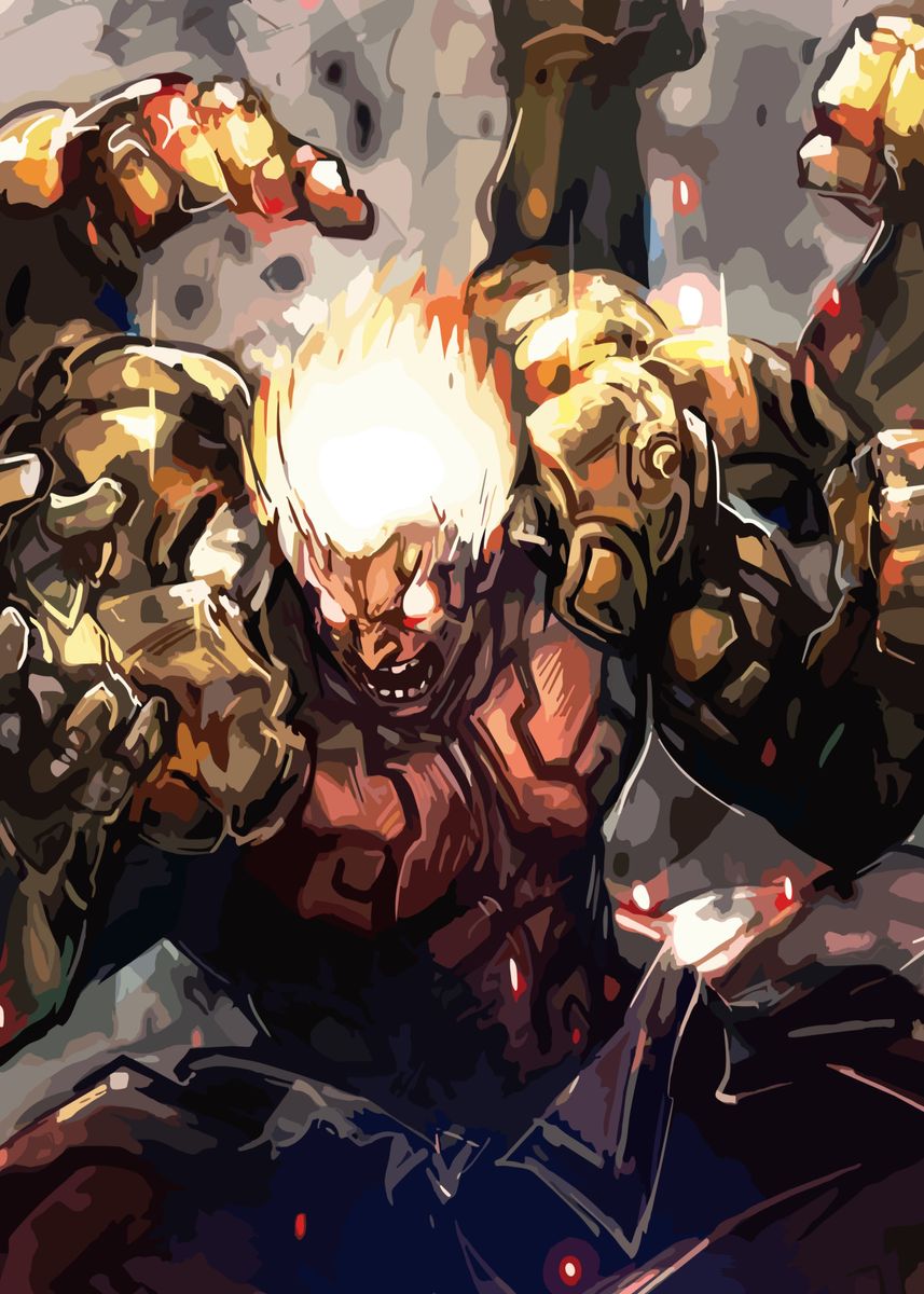 'Asura Wrath' Poster, picture, metal print, paint by 祝福 | Displate