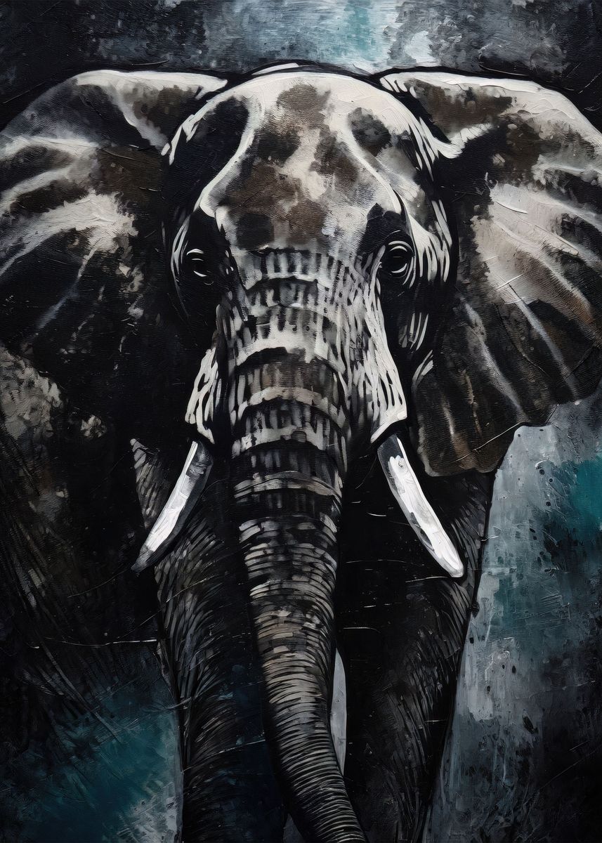 'Oil Painted Elephant' Poster, picture, metal print, paint by Florian ...