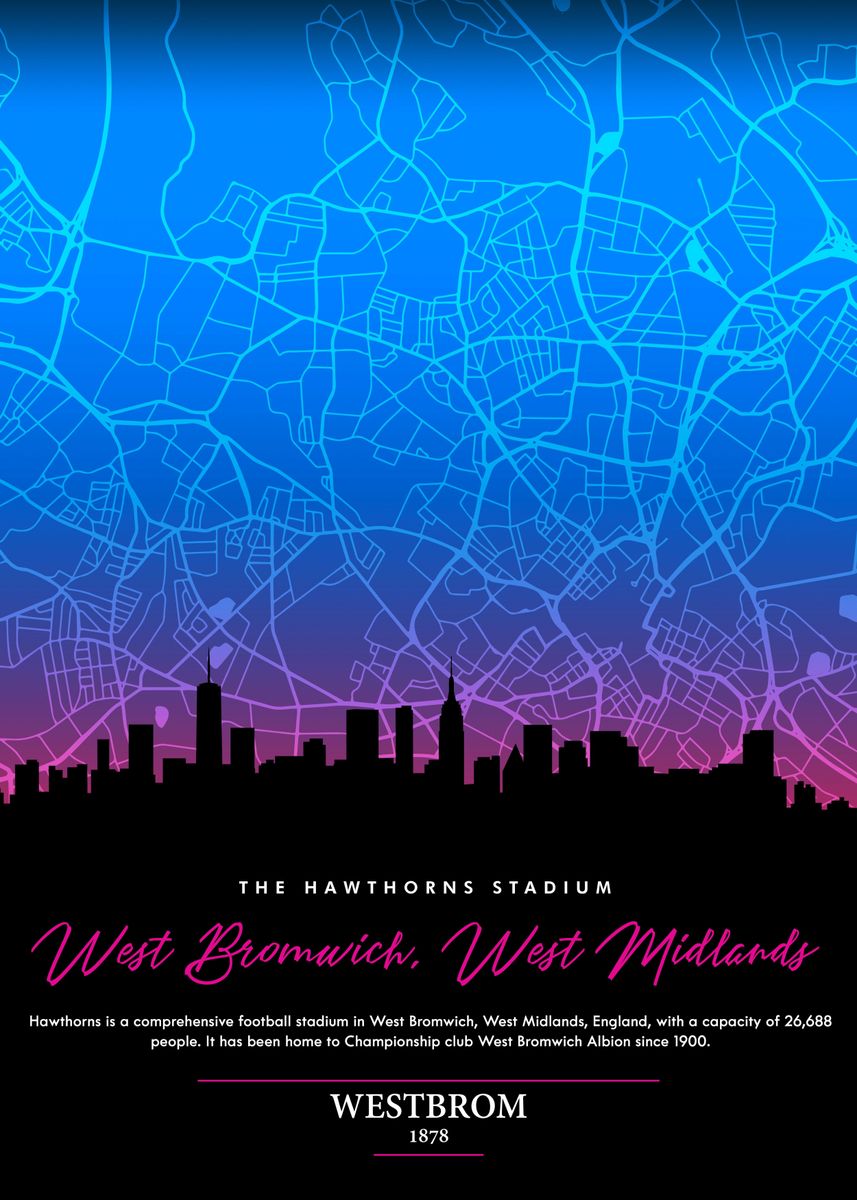 'West Bromwich Albion' Poster, picture, metal print, paint by Kaye ...