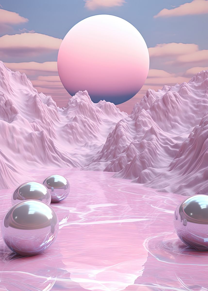 'Ethereal Vaporwave Visions' Poster, picture, metal print, paint by ...