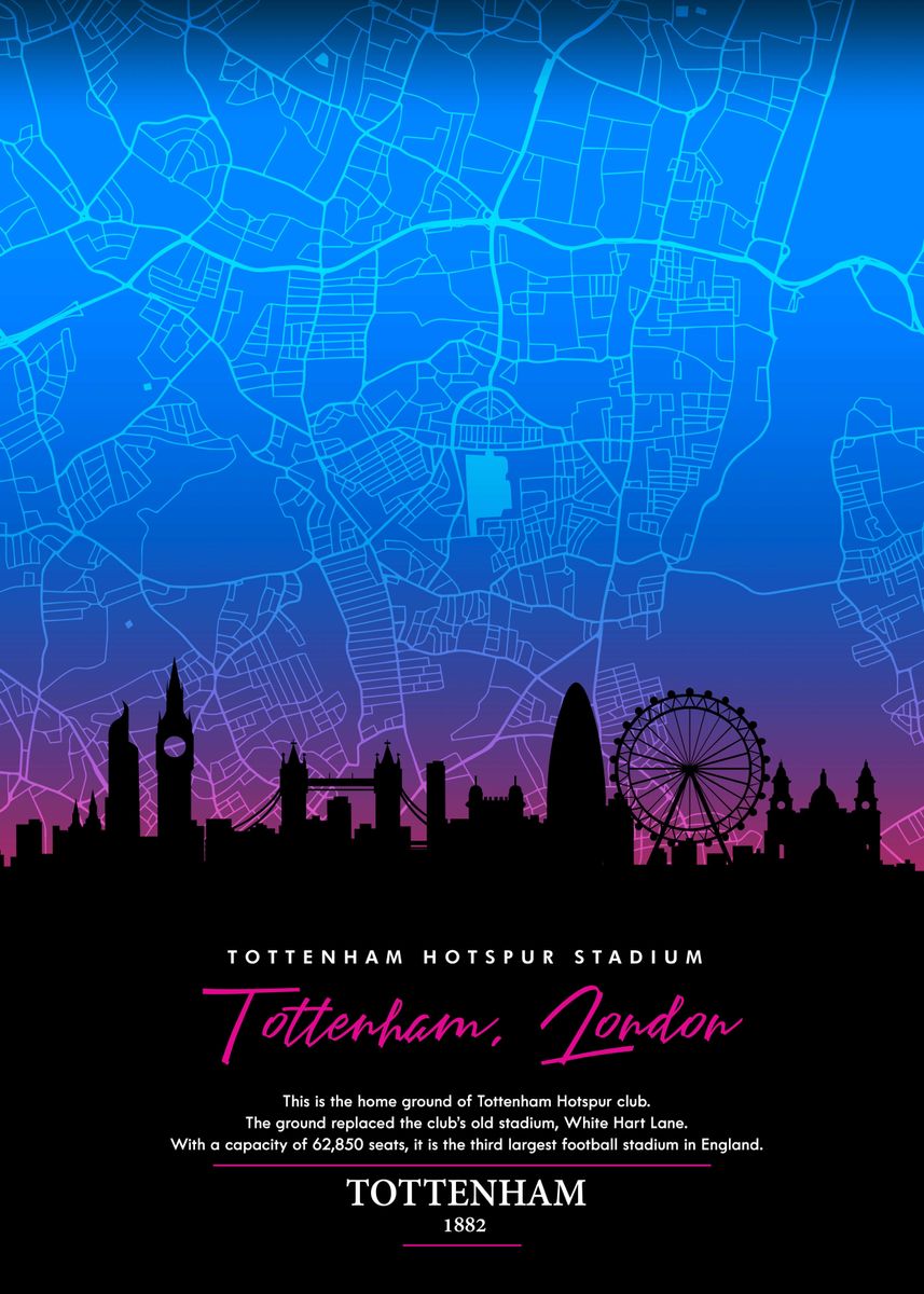 'Tottenham Hotspur' Poster, picture, metal print, paint by Kaye ...