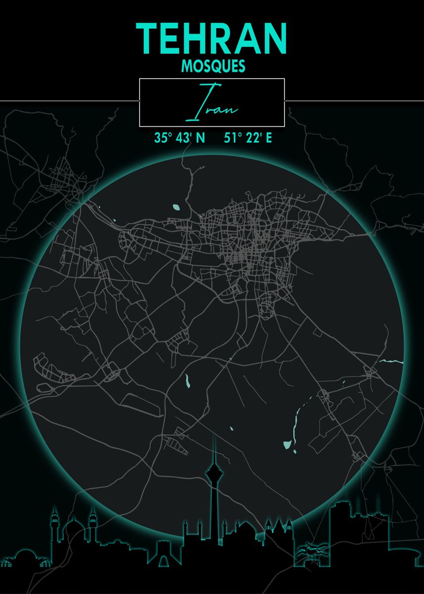 'Tehran Province Iran' Poster by Franklin Ruben | Displate