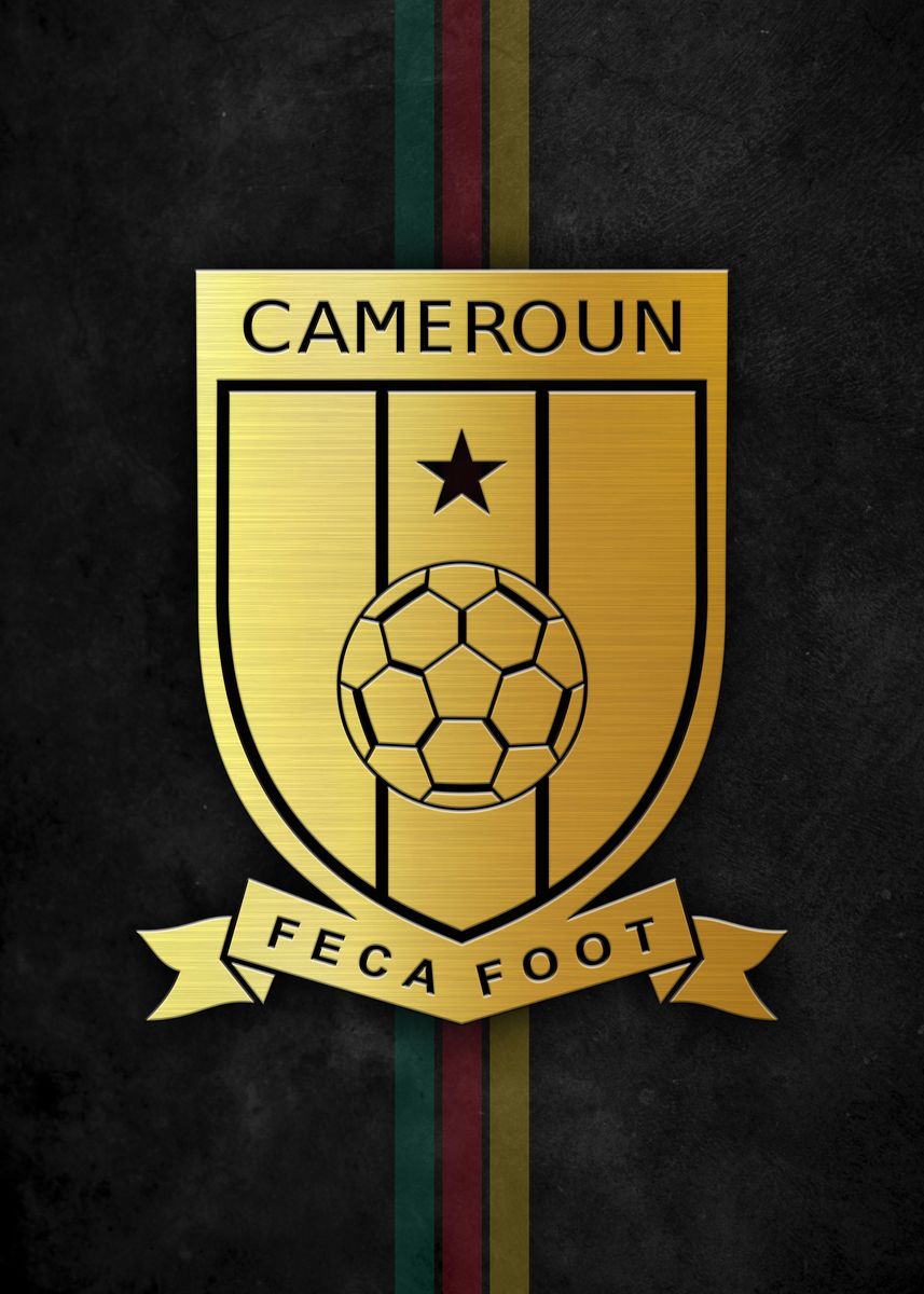 'Cameroon Football Emblem' Poster, picture, metal print, paint by Ray ...