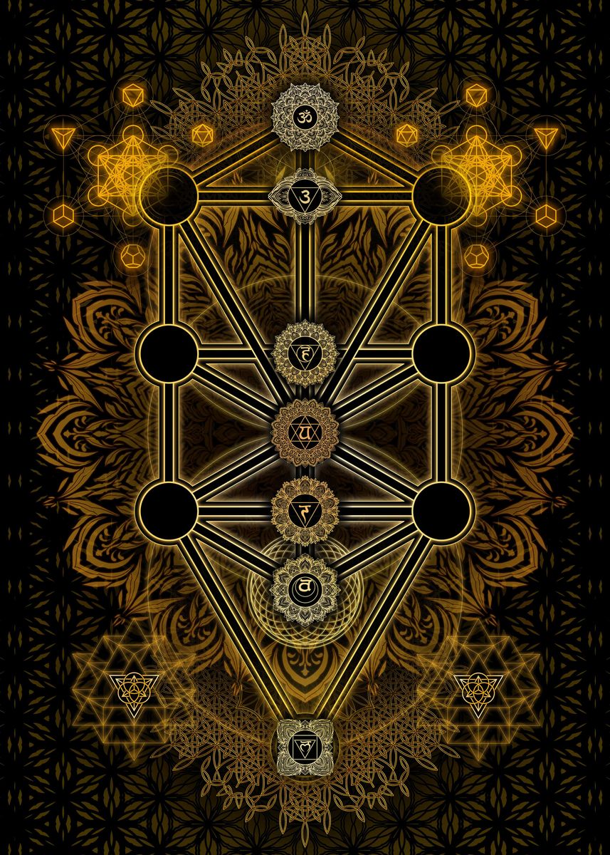 'THE CHAKRA TREE' Poster, picture, metal print, paint by Yantrart ...