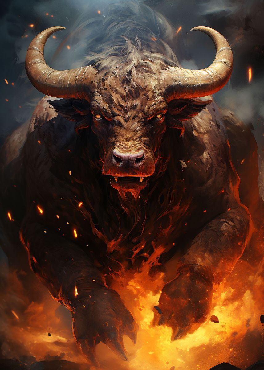 'Evil Bull' Poster, picture, metal print, paint by Senja Kolesnyk ...