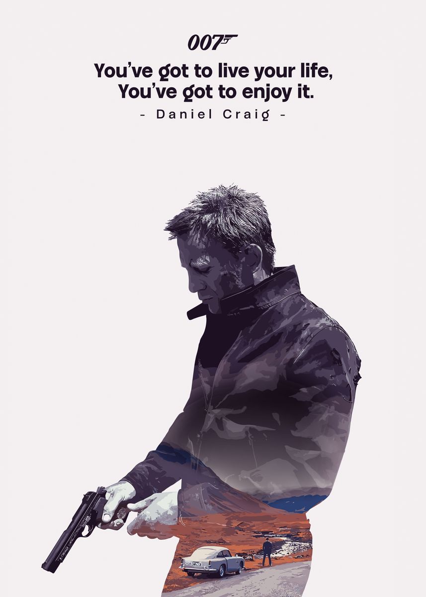 '007 James Bond Movie Quote' Poster, picture, metal print, paint by ...