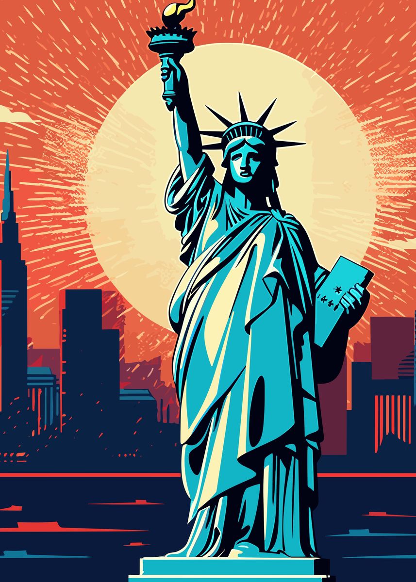 'Statue of Liberty' Poster, picture, metal print, paint by Glenda ...