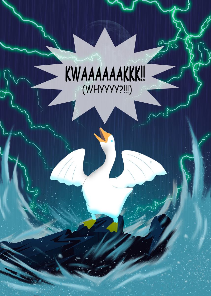 'screaming duck' Poster, picture, metal print, paint by geeks holic ...