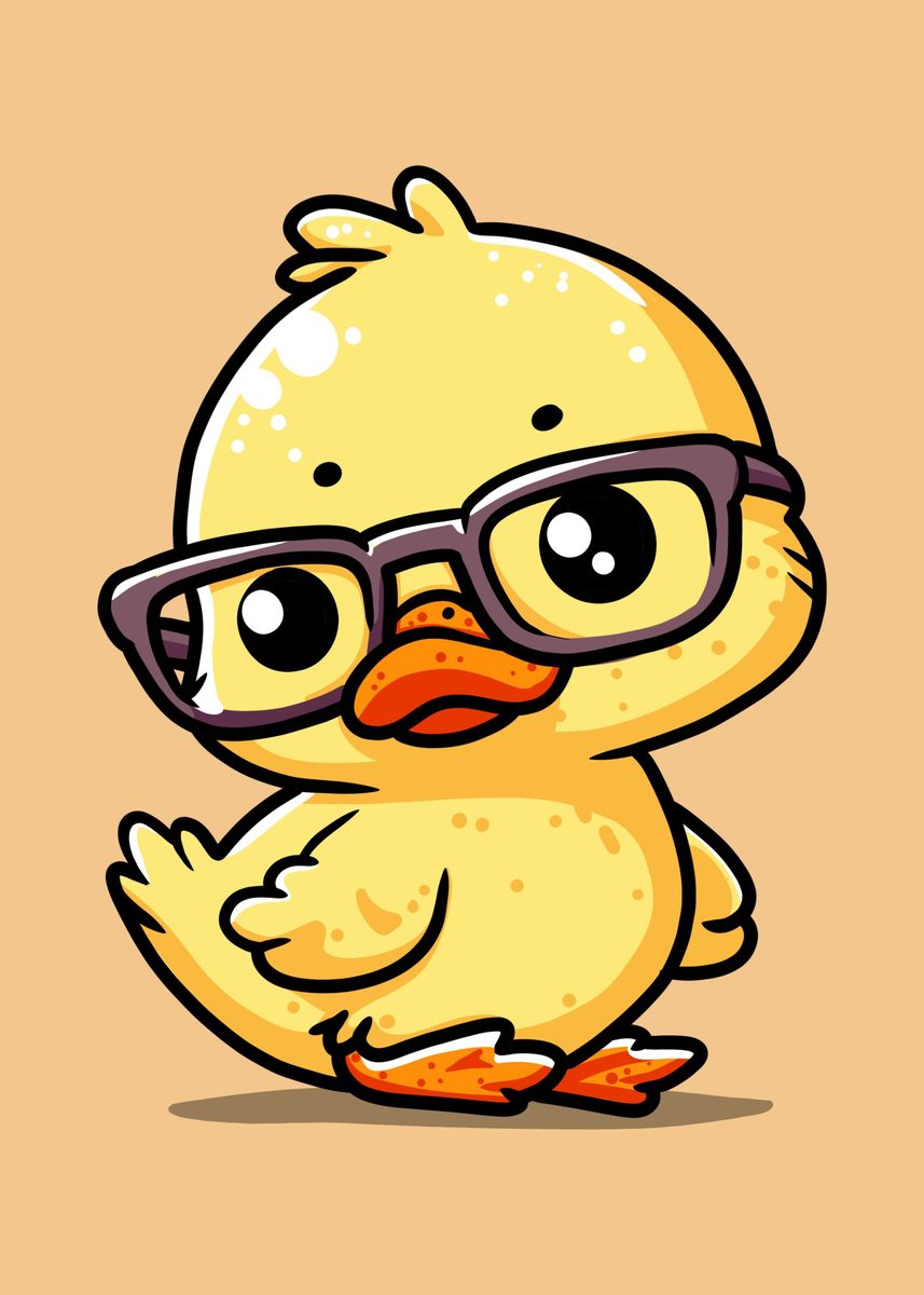 'Cute Duck ' Poster, picture, metal print, paint by Imad Wpap | Displate