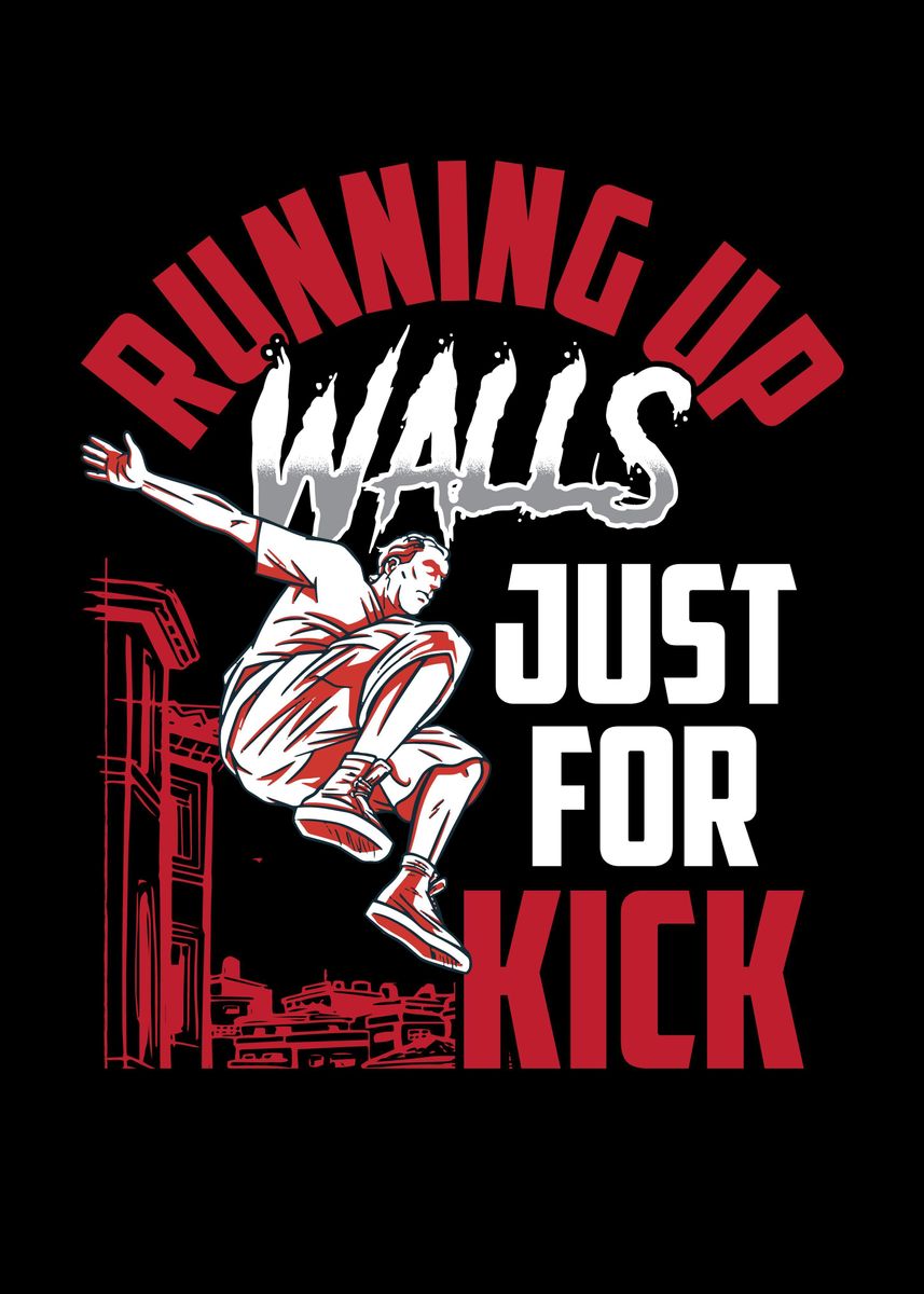 'Running Up Walls Just For' Poster, picture, metal print, paint by ...