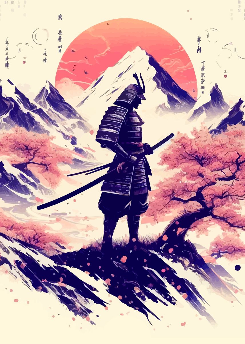 'Japanese Samurai' Poster, picture, metal print, paint by DREAM ART ...