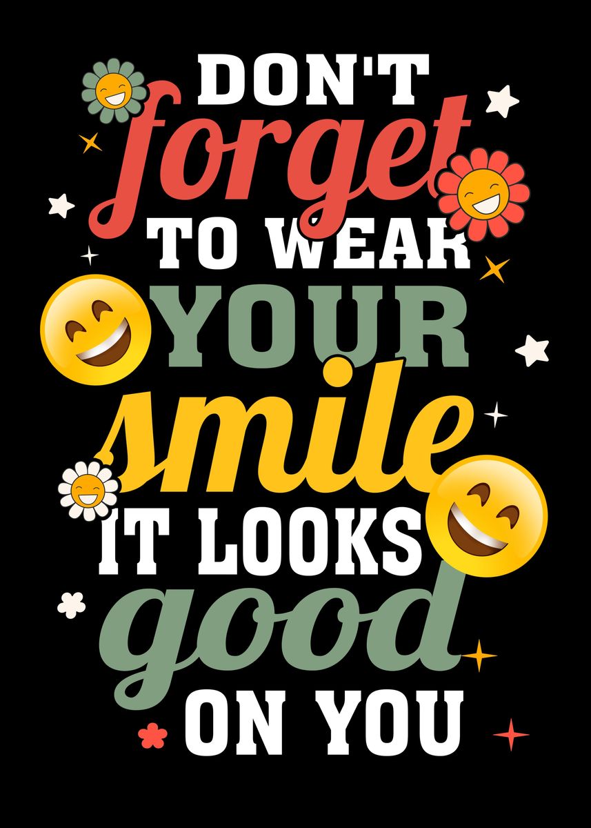 'Smile' Poster, picture, metal print, paint by Rikuharu Studio | Displate