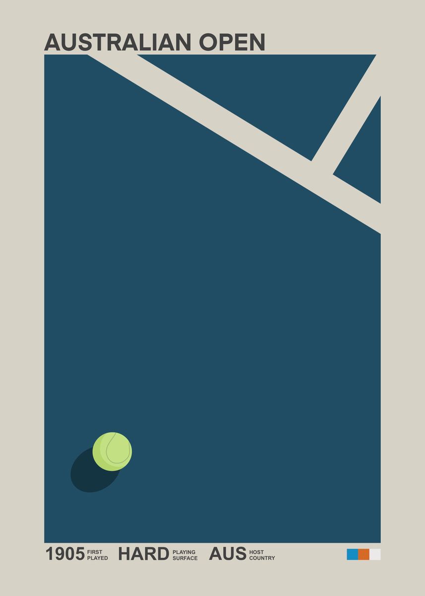 'Australian open' Poster, picture, metal print, paint by UNIKORN | Displate