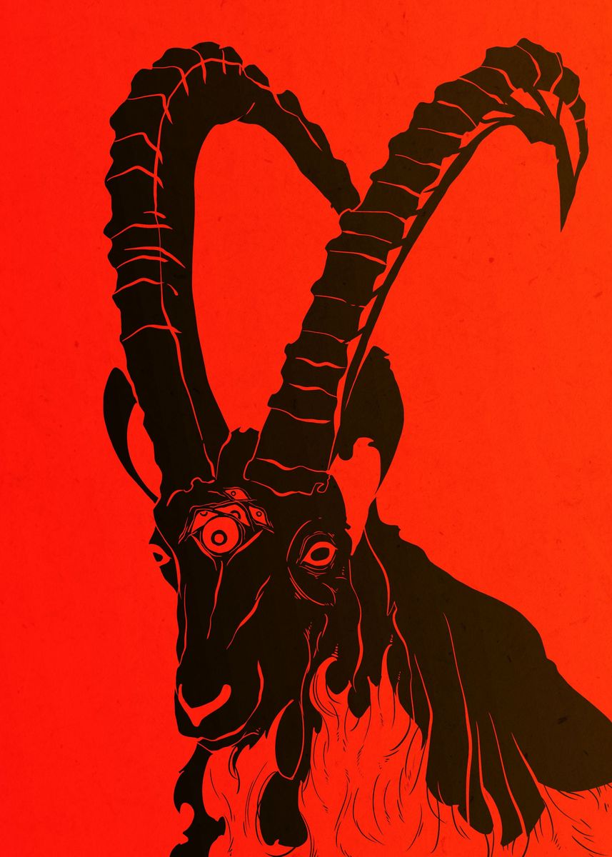 'demon goat' Poster, picture, metal print, paint by eunoia | Displate