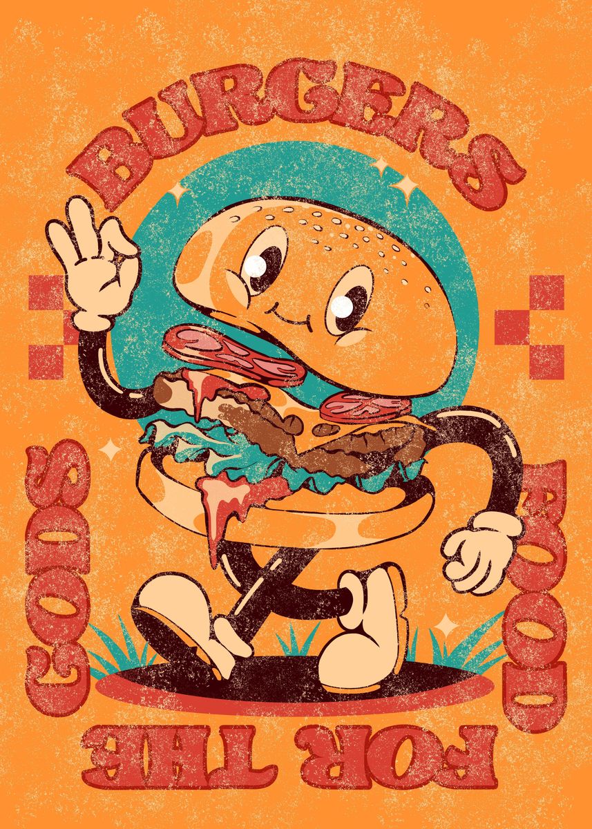 'Burger food for the gods' Poster, picture, metal print, paint by iqbal ...