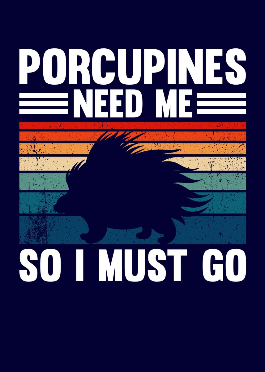 'Cute Porcupine Funny' Poster, picture, metal print, paint by MzumO ...