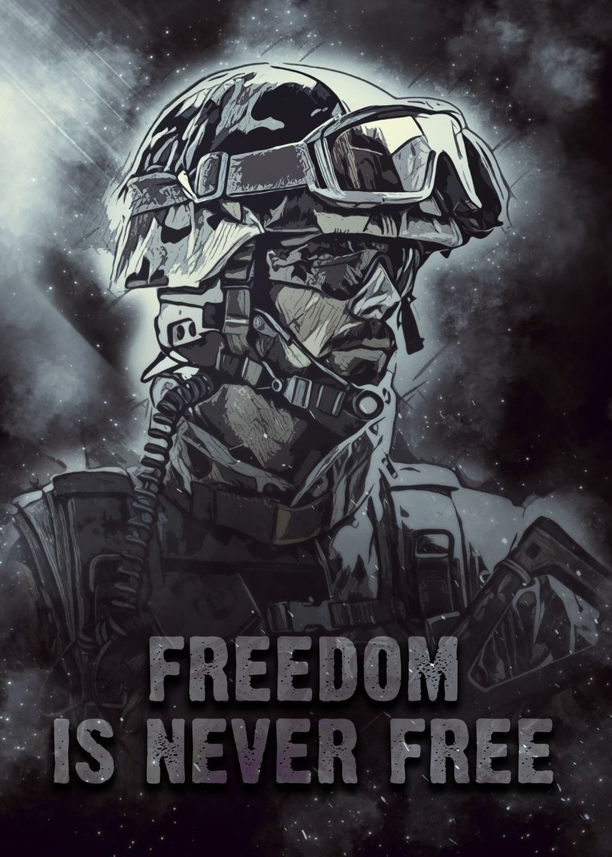 'Freedom is Never FREE' Poster, picture, metal print, paint by OliArt ...