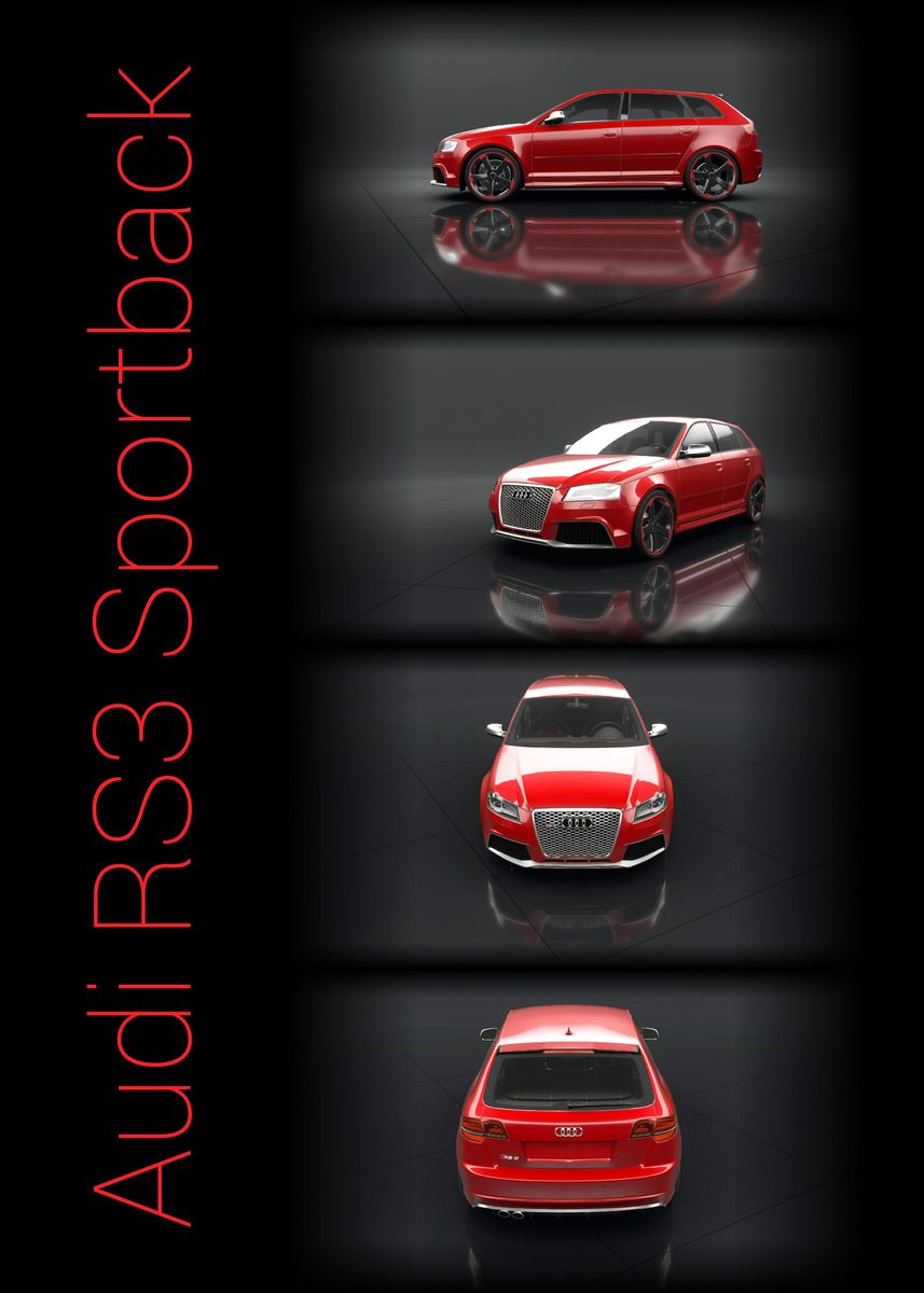 'Audi RS3 Sportback' Poster, picture, metal print, paint by One Line ...