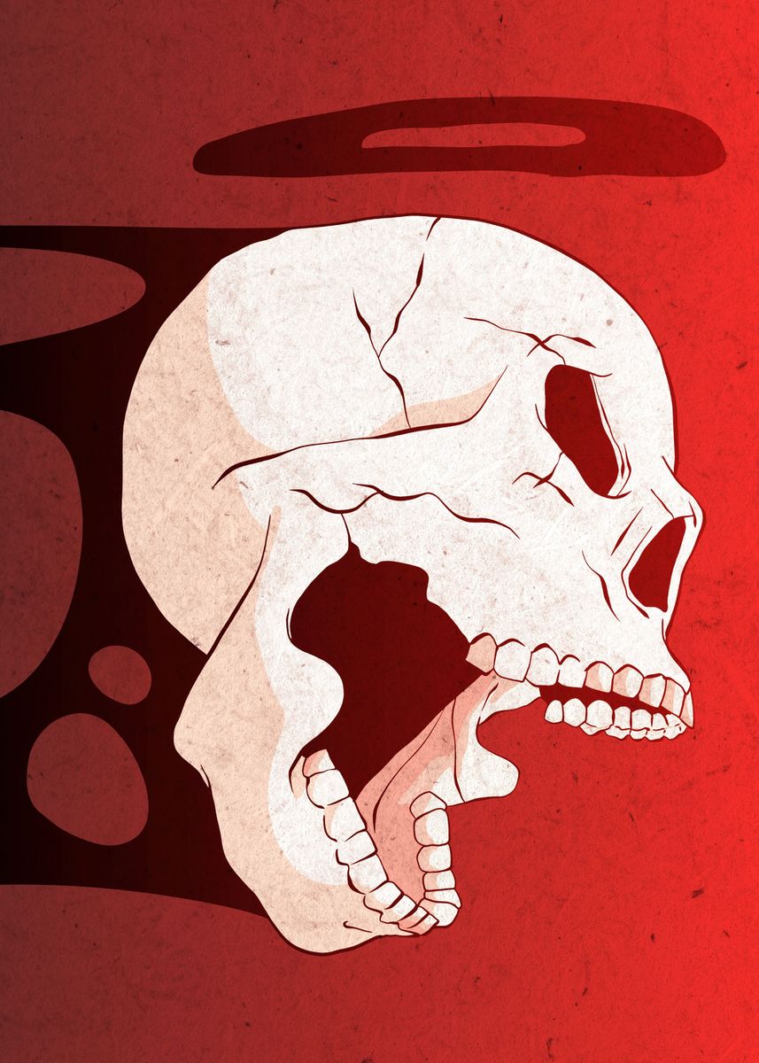 'screaming skull' Poster, picture, metal print, paint by eunoia | Displate