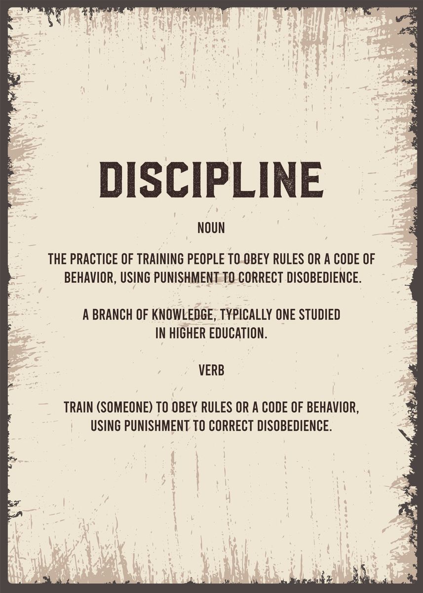 'discipline' Poster, picture, metal print, paint by Trending Displate ...