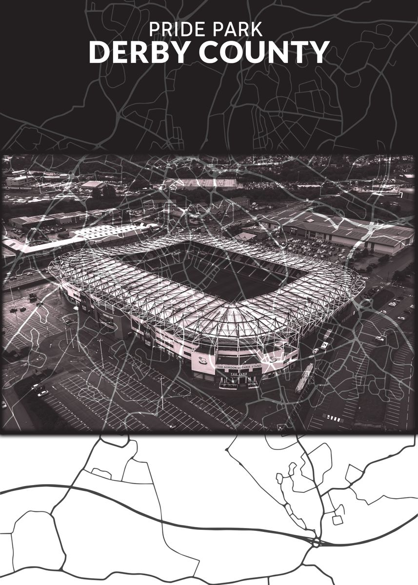 'Derby County FC' Poster, picture, metal print, paint by Pierre Yeldell ...