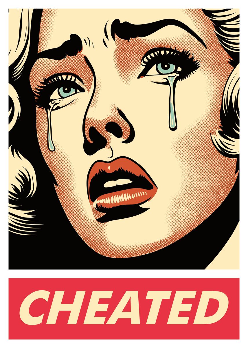'Retro Cheated Woman' Poster, picture, metal print, paint by Ba Ab ...