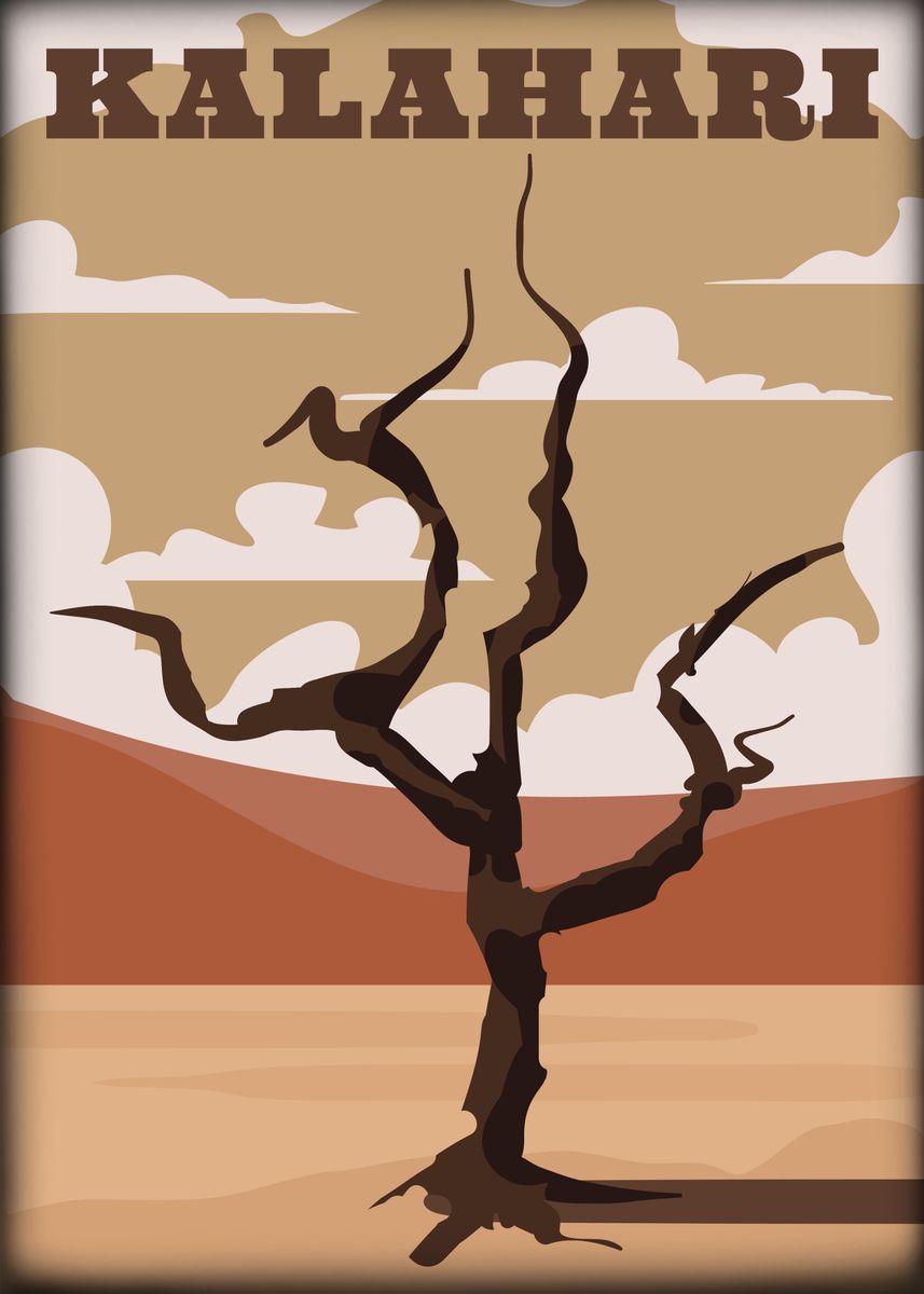 'Kalahari Retro' Poster, picture, metal print, paint by Kaye Whitesel ...