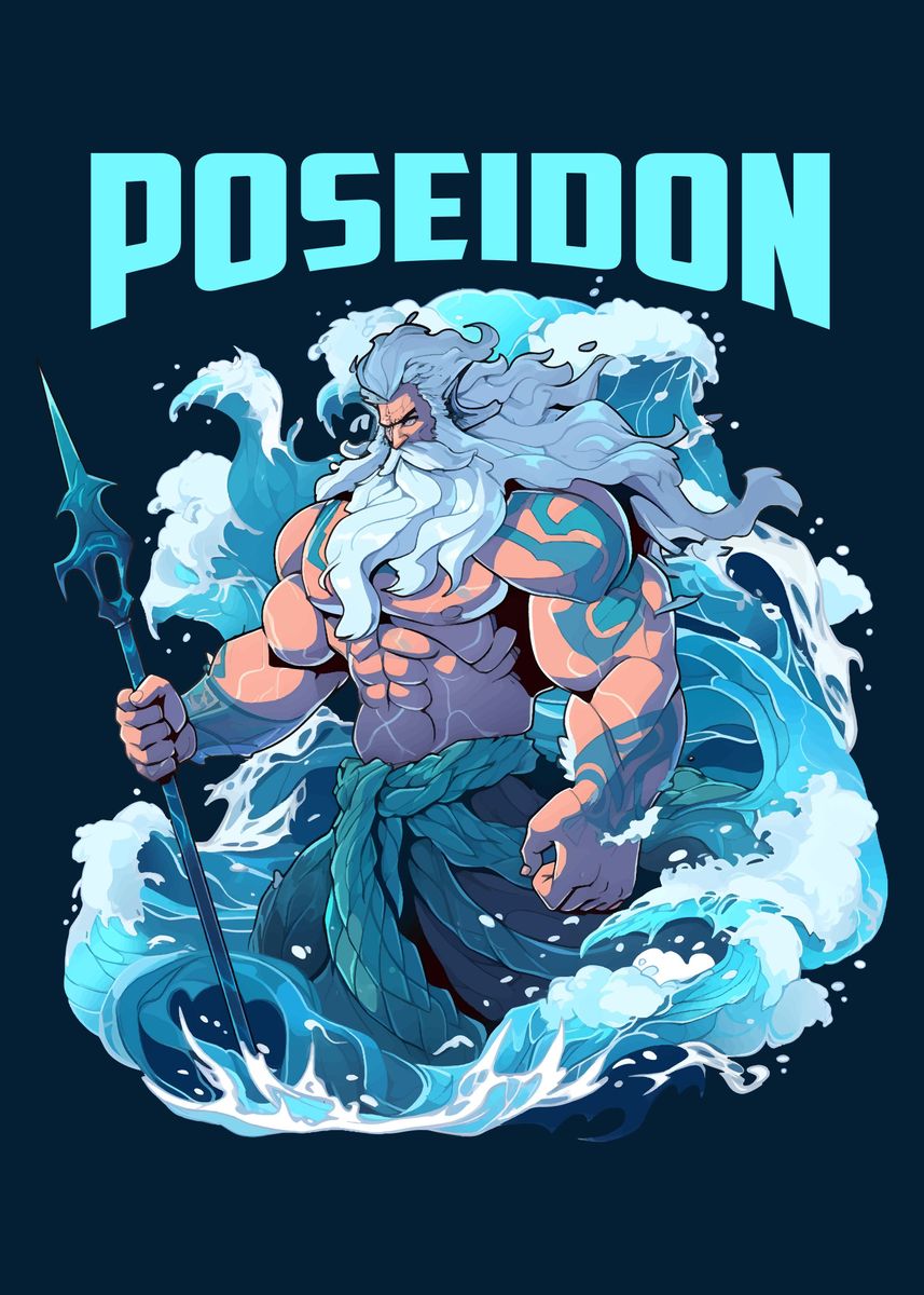 'Anime Poseidon' Poster, picture, metal print, paint by Marvin caban ...