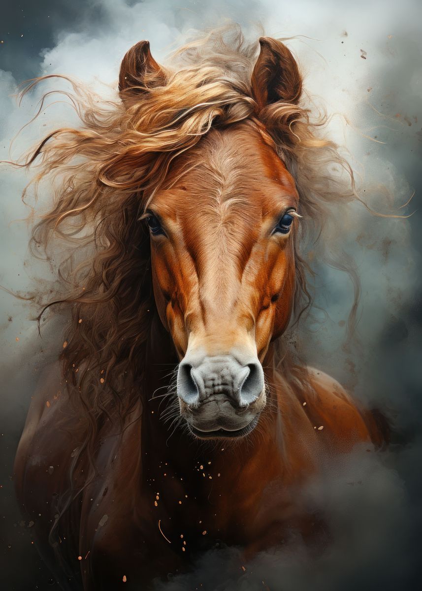 'Horse portrait' Poster, picture, metal print, paint by Byrdyak | Displate