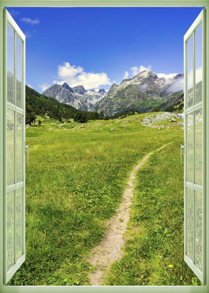 'Window view landscape' Poster, picture, metal print, paint by Vicen ...