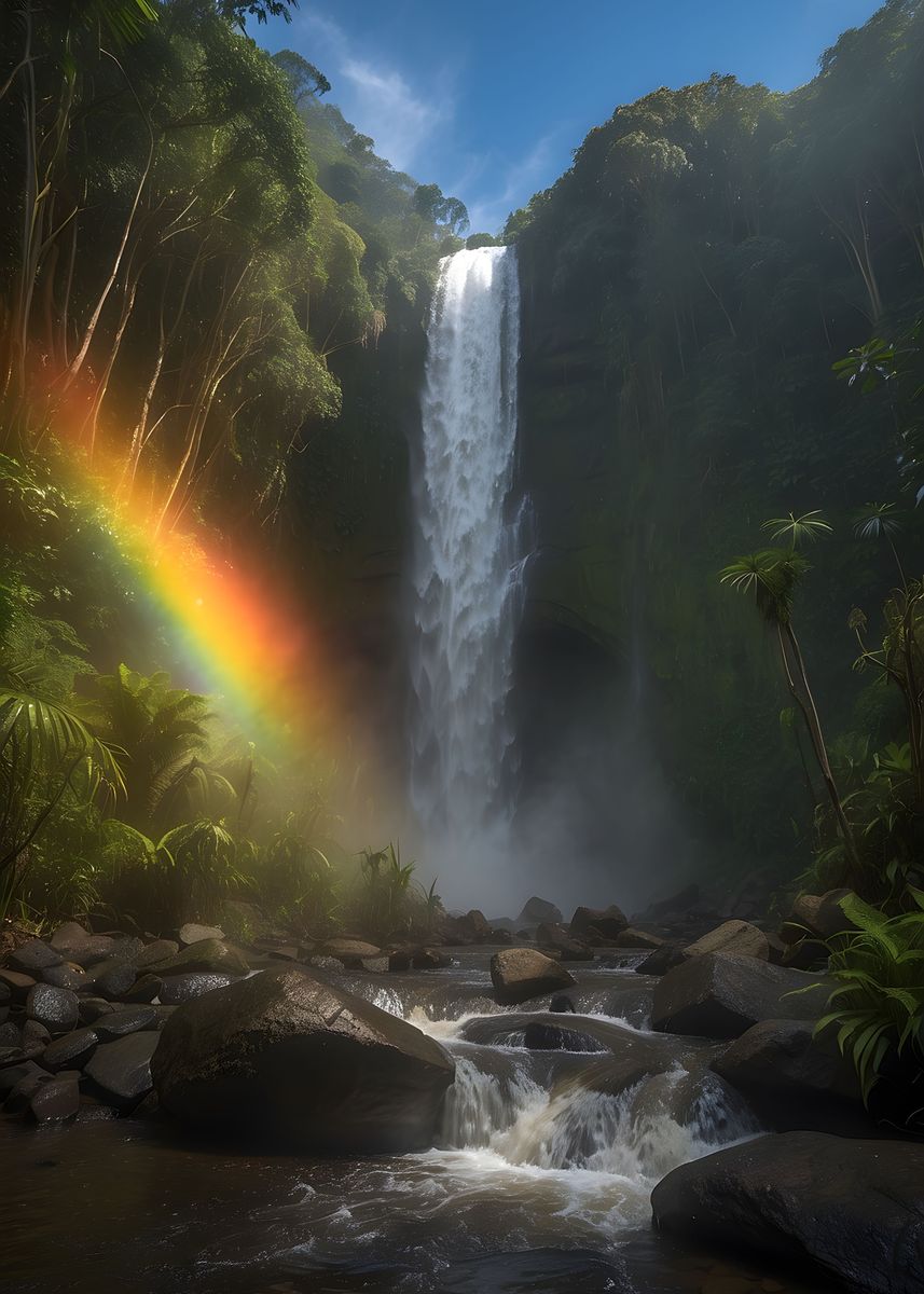 'Rainbow In Jungle ' Poster, picture, metal print, paint by ...
