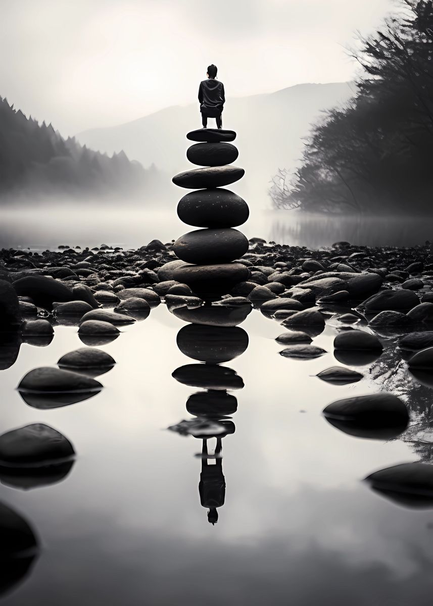 'Zen Pool 1' Poster, picture, metal print, paint by Tim Wilson | Displate