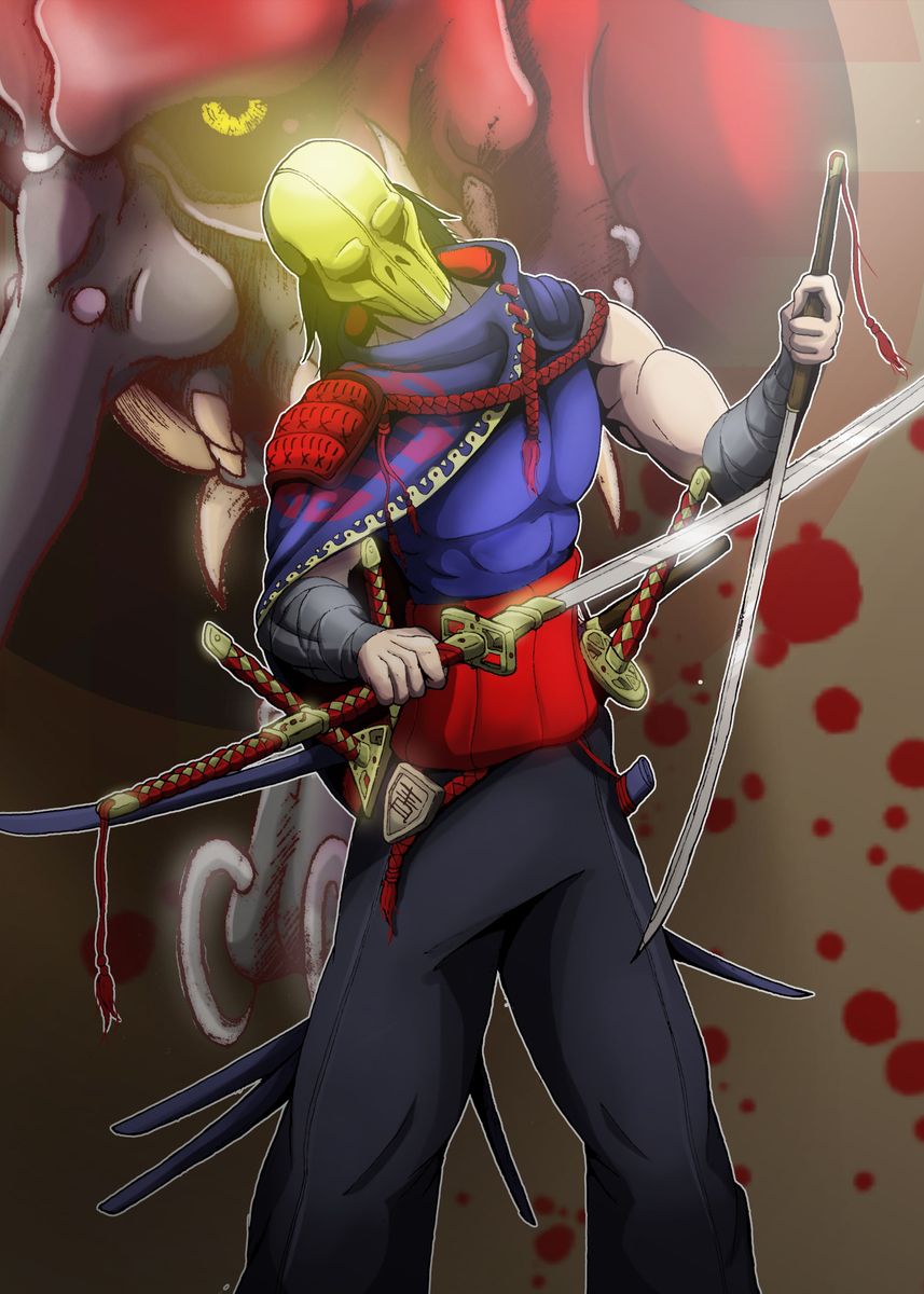 'The Blue Sentinal Samurai' Poster, picture, metal print, paint by Albe ...