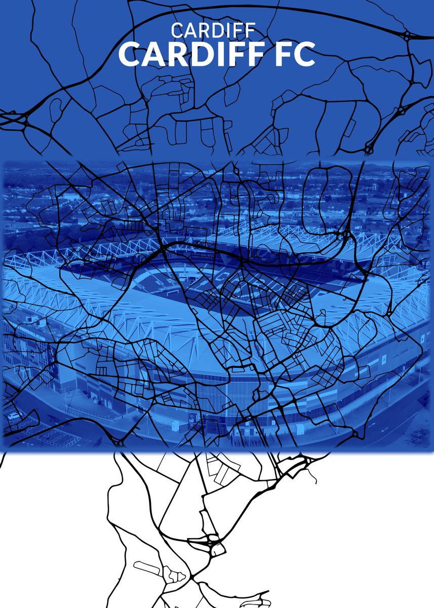 'Cardiff FC' Poster, picture, metal print, paint by Pierre Yeldell ...