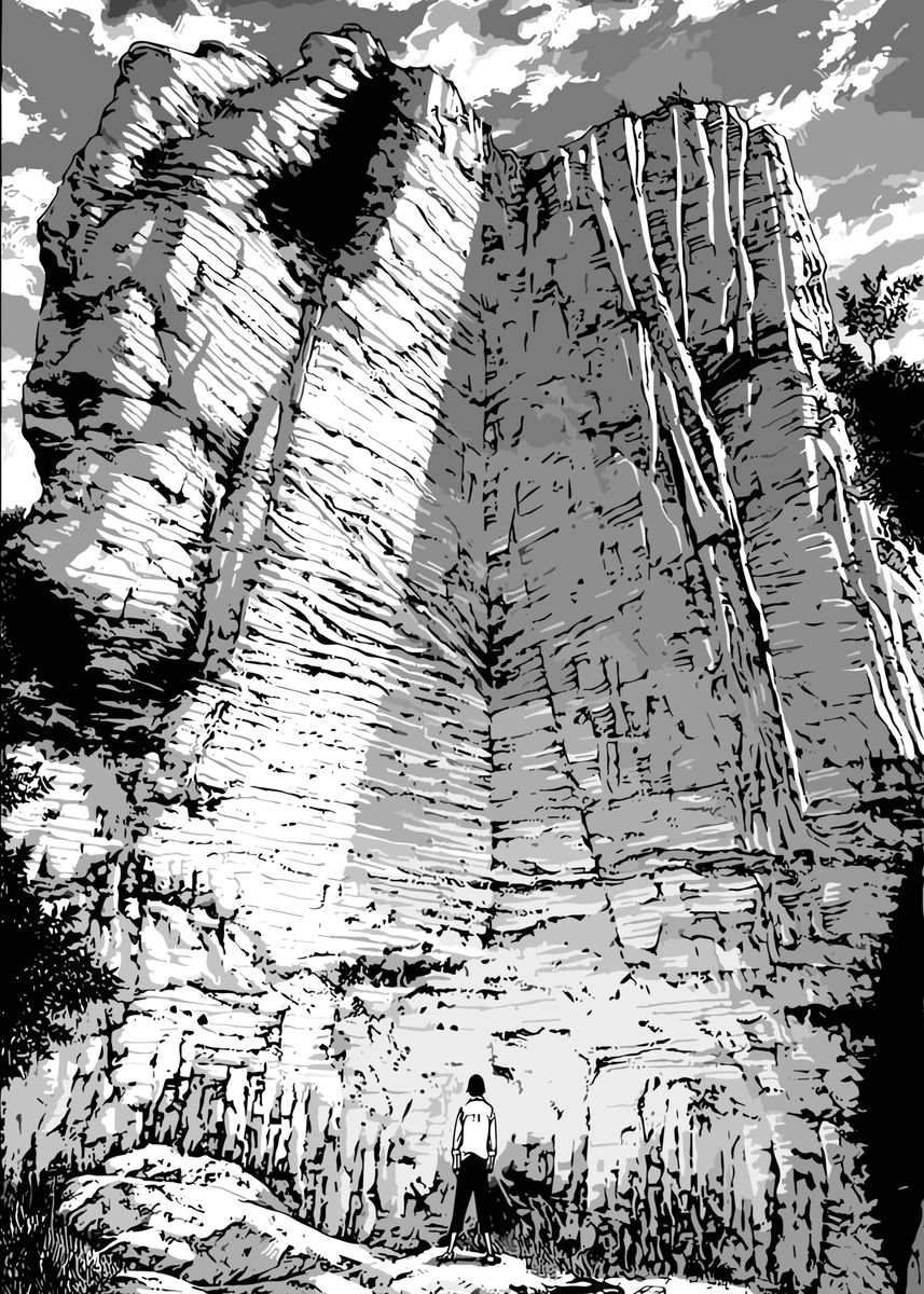 'Climber Manga' Poster, picture, metal print, paint by アダム | Displate