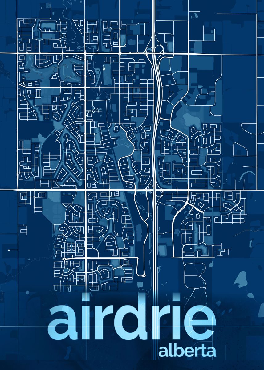 'Airdrie Urban Street Map' Poster, picture, metal print, paint by Scott ...