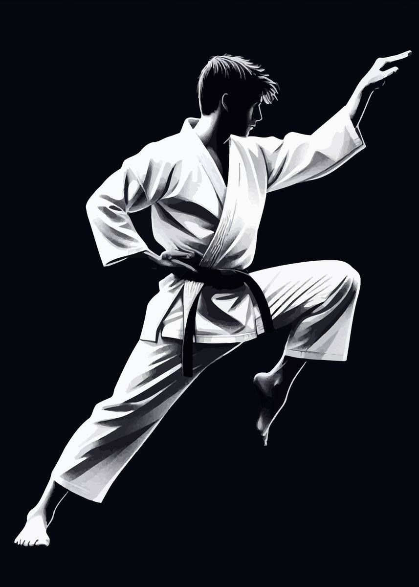 'Karate Master' Poster, picture, metal print, paint by DREAM ART | Displate