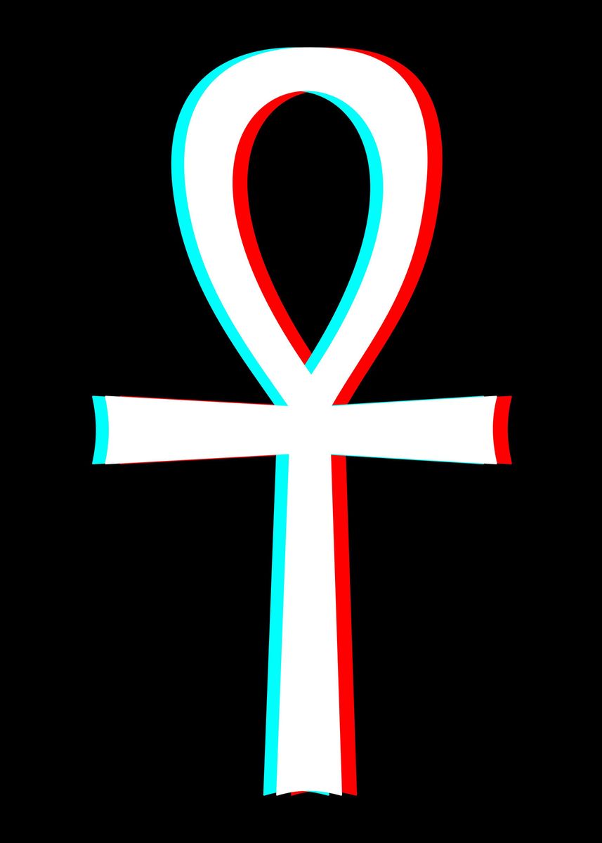'Ankh Symbol Glitch Art' Poster, picture, metal print, paint by Masaki ...