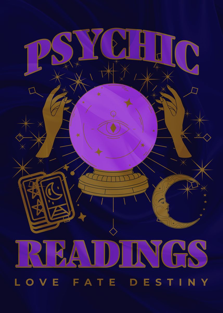'Psychic Readings Tarot ' Poster, picture, metal print, paint by Sarah ...