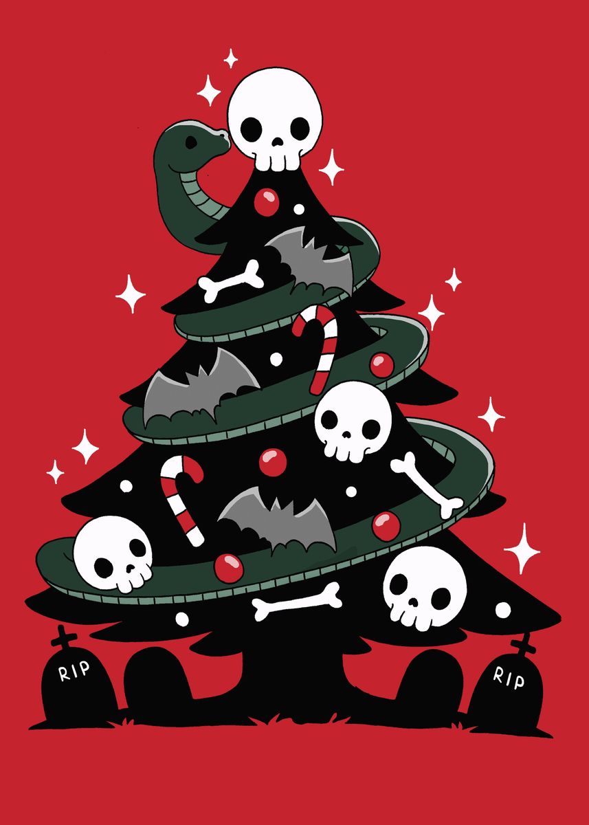 'Creepy Tree Christmas' Poster, picture, metal print, paint by ...